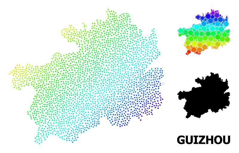 Vector Spectrum Dot Map of Guizhou Province Stock Vector - Illustration ...