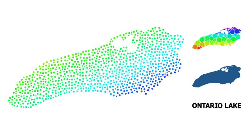 Vector Spectrum Gradient Dotted Map of Ontario Lake Stock Vector ...