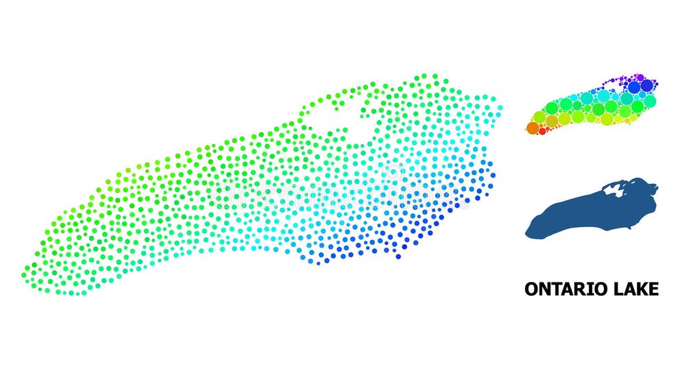 Vector Spectrum Gradient Dotted Map of Ontario Lake Stock Vector ...