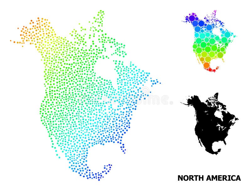 Vector Spectrum Gradient Pixel Map of North America Stock Vector ...