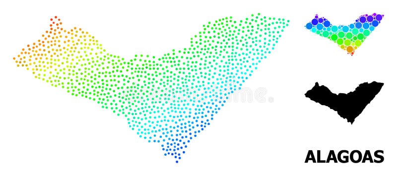 Mesh Polygonal Map of Alagoas State with Red Stars Stock Vector ...