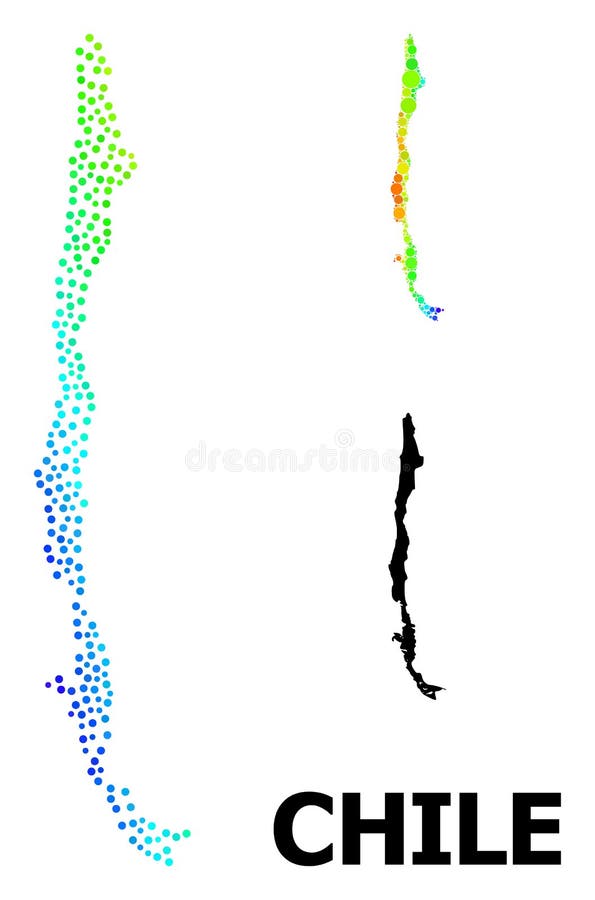 Vector Spectrum Gradient Pixelated Map of Chile Stock Vector ...