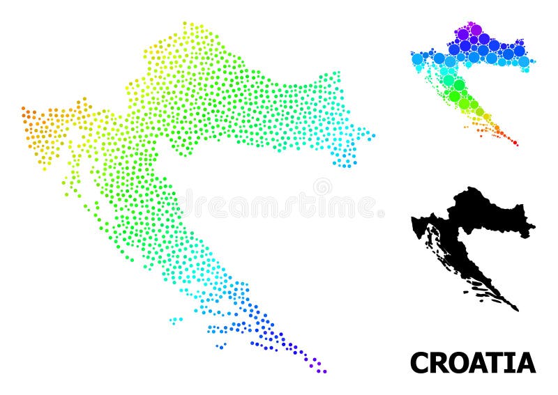 Vector Spectrum Gradient Pixelated Map of Croatia Stock Vector ...