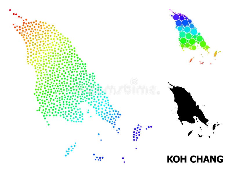 Vector Spectrum Gradient Pixelated Map of Koh Chang Stock Vector ...