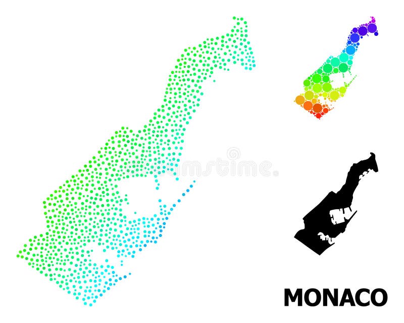 Vector Spectrum Gradient Pixelated Map of Monaco Stock Vector ...