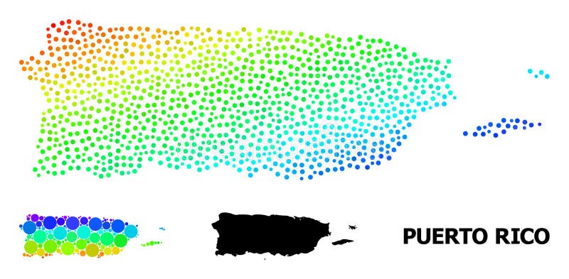Vector Spectrum Gradient Pixelated Map of Puerto Rico Stock Vector ...
