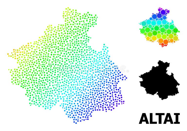 2D Polygonal Map of Altai Republic with Red Stars Stock Vector ...