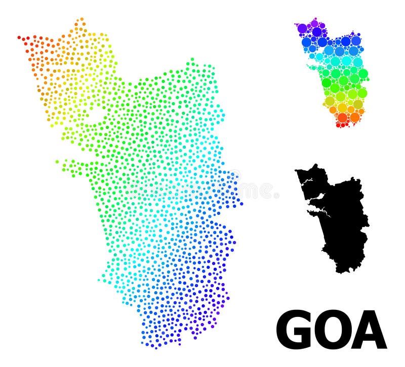 Vector Spectrum Pixel Map of Goa State Stock Vector - Illustration of ...