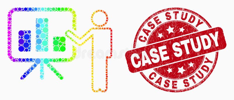 Vector Spectrum Pixelated Bar Chart Public Report Icon and Grunge Case ...