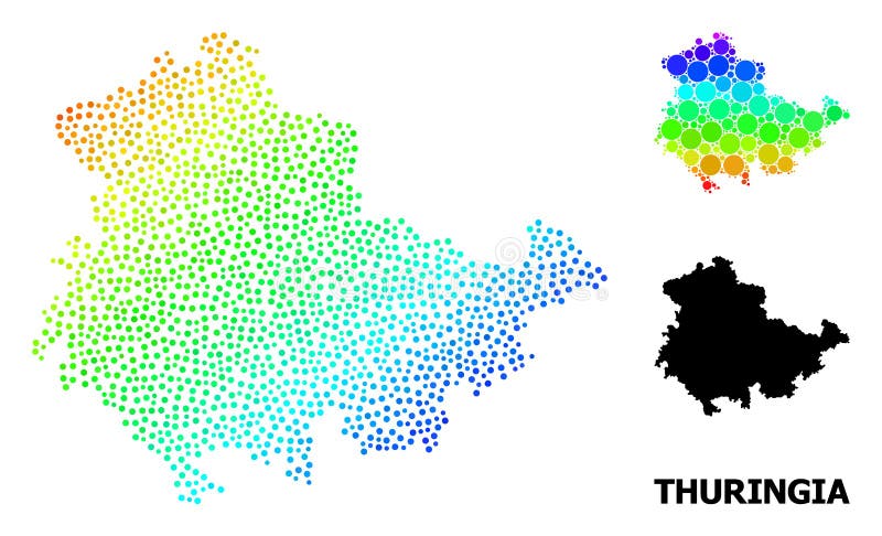 Vector Spectrum Pixelated Map of Thuringia State Stock Vector ...