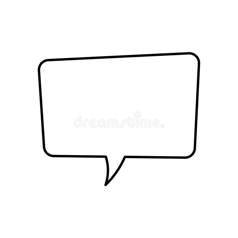 Vector Speech Bubble Icon. Rectangle Speech, Dialog Bubble for Comic ...