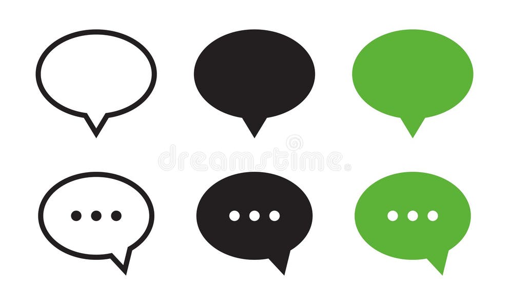 Vector Speech Bubble Icon Set. Bubble Message Icon Set Stock Illustration - Illustration of ...