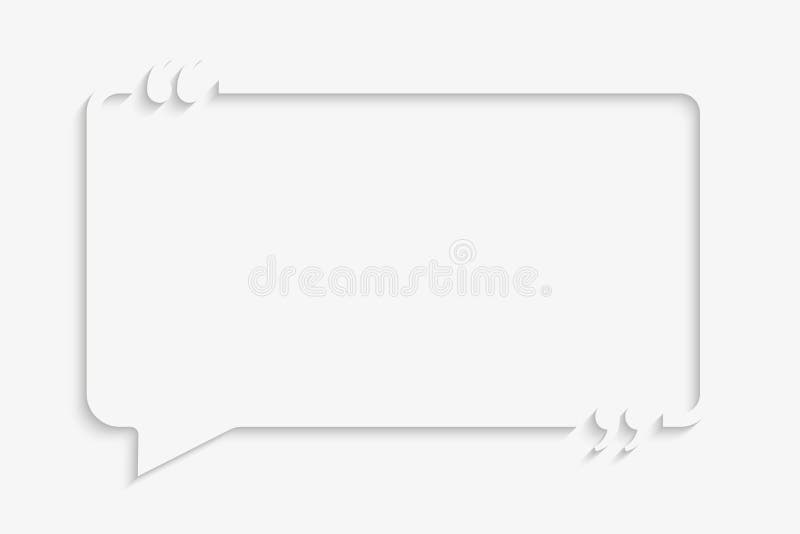 The Vector Speech Bubble Quote Blank Template. Stock Vector ...