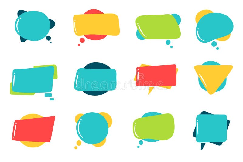 Vector Speech Bubbles in Flat Design with Shadows Stock Vector ...