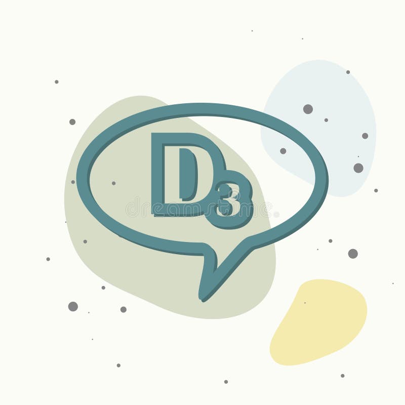 Vector Speech Cloud Icon and Inscription Vitamin D3 on Multicolored ...