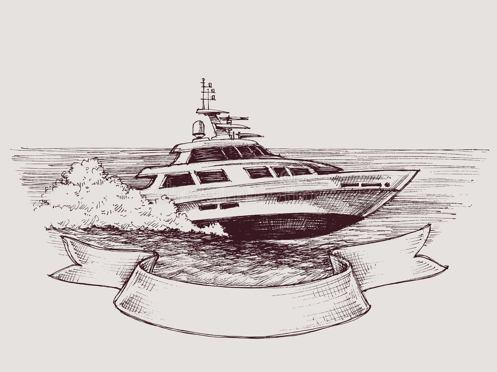Motor Boat Drawing Stock Illustrations – 1,769 Motor Boat Drawing Stock ...