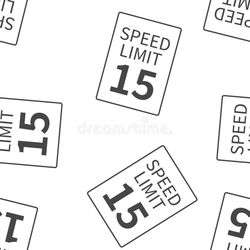 Vector Speed Limit 15 Mph Seamless Pattern on a White Background Stock ...