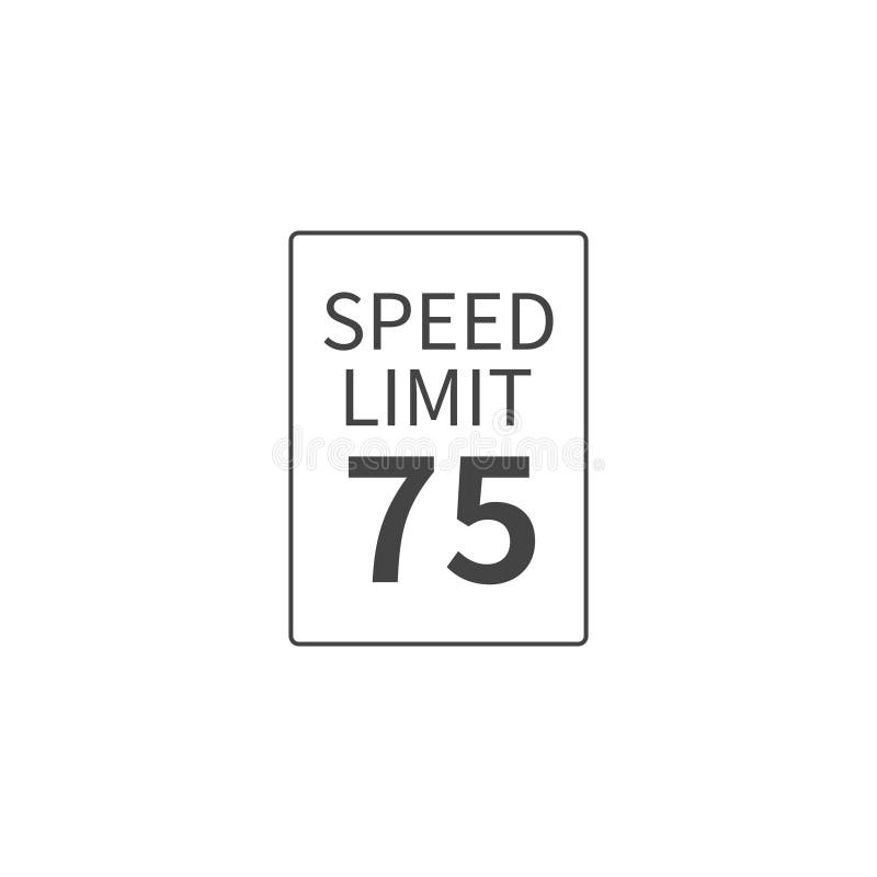 Vector Speed Limit 75 Mph On White Isolated Background. Layers Grouped ...
