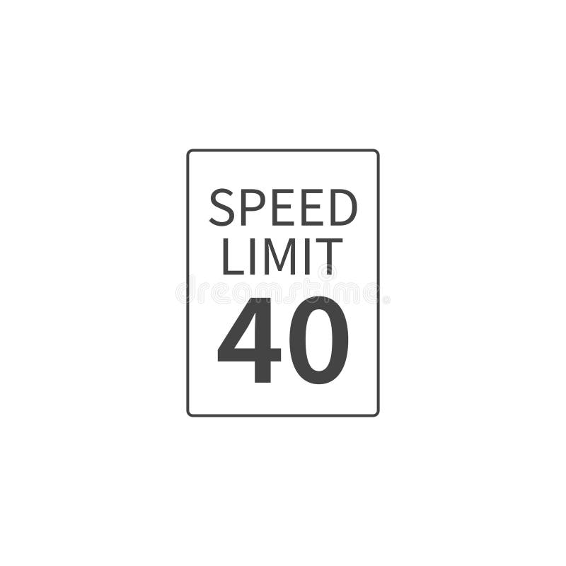 Vector Speed Limit 40 Mph on White Isolated Background. Layers Grouped ...