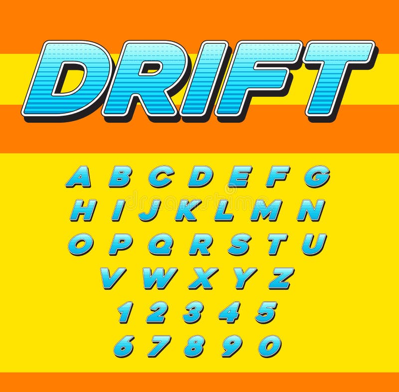 Vector Speed Racing Sport Italic Font with Letters and Numbers Stock ...