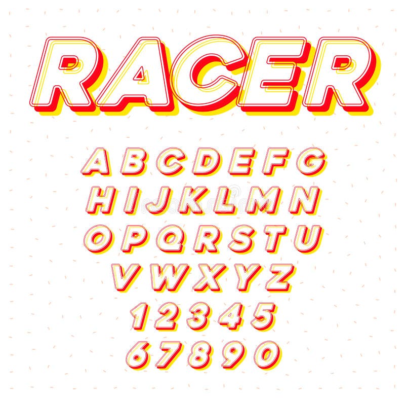 Vector Speed Racing Sport Italic Font with Letters and Numbers Stock ...