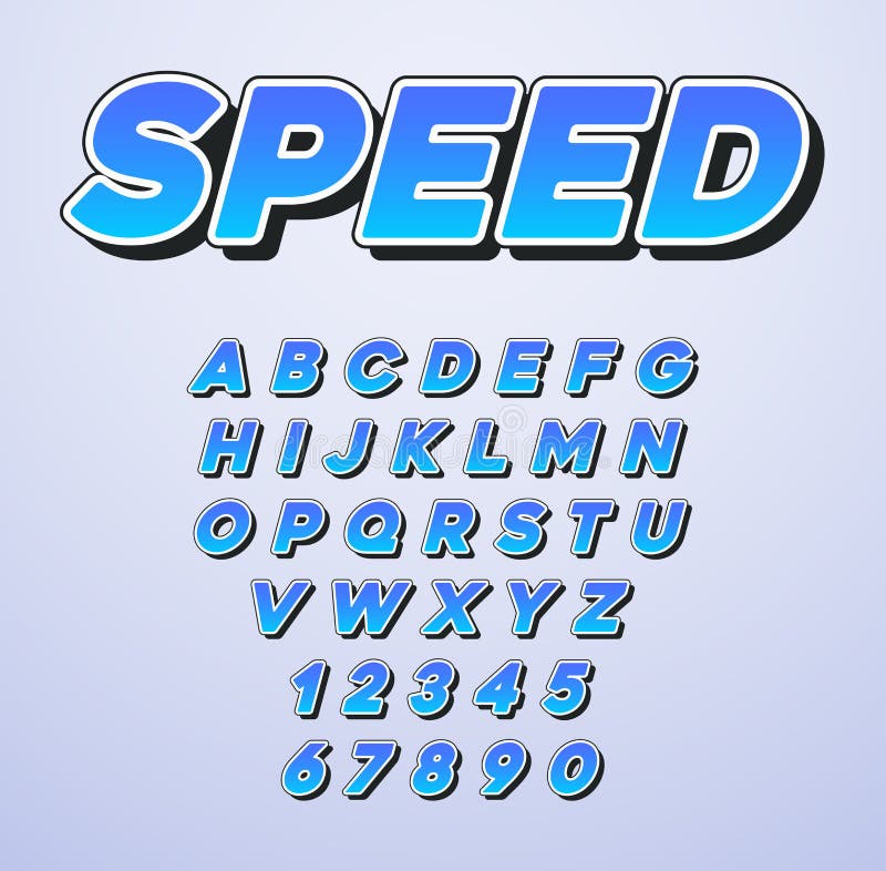 Vector Speed Racing Sport Italic Font with Letters and Numbers Stock ...