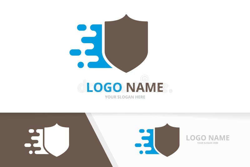 Vector Speed Shield Logo Combination. Quick Security Logotype Design ...