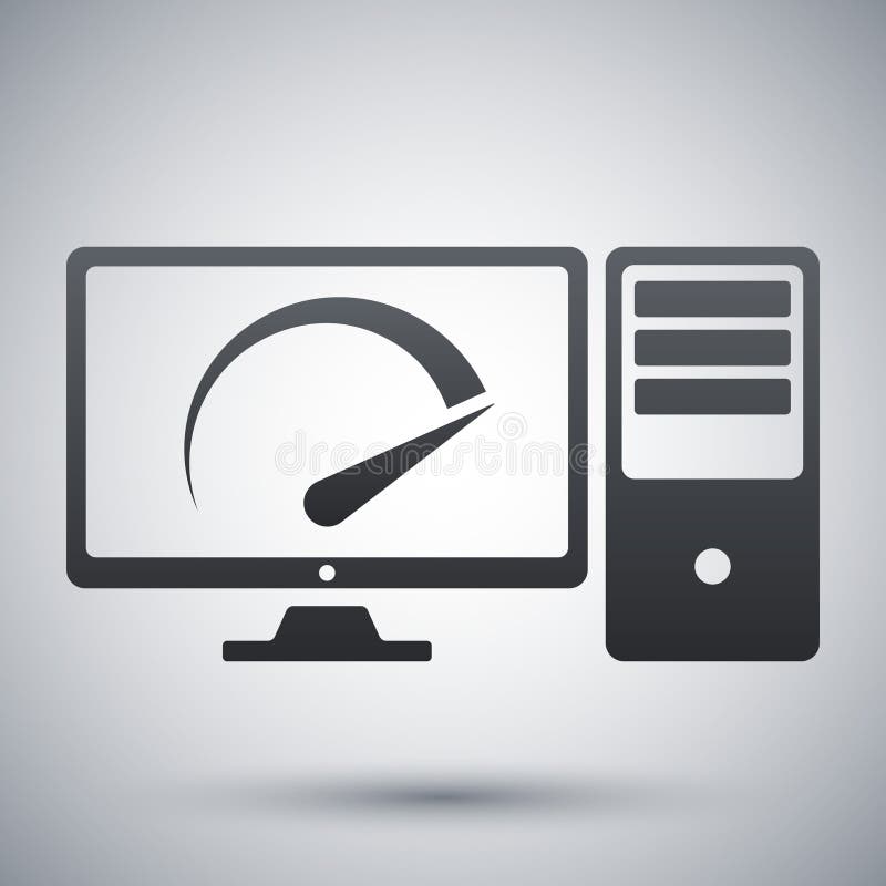 Vector Speed Test Computer Icon Stock Vector - Illustration of business ...