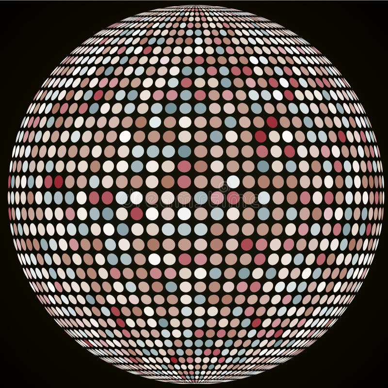 Vector Sphere with Tiles. Vintage Color Stock Vector - Illustration of ...