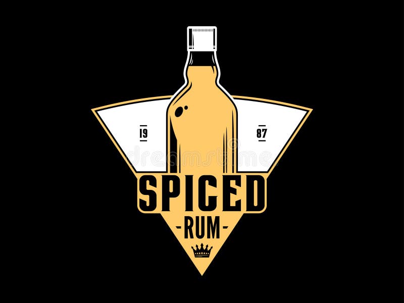 Vector Spiced Rum Vintage Logo Stock Illustration - Illustration of ...