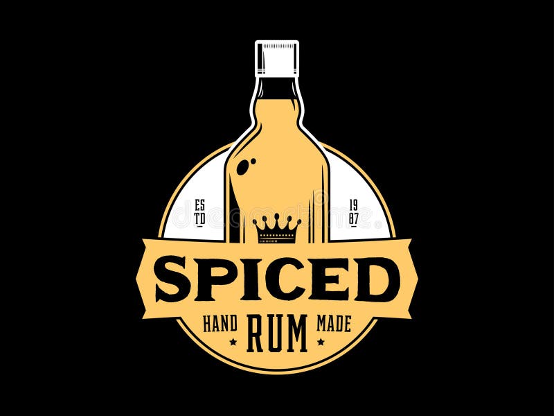Vector Spiced Rum Vintage Logo Stock Illustration - Illustration of ...