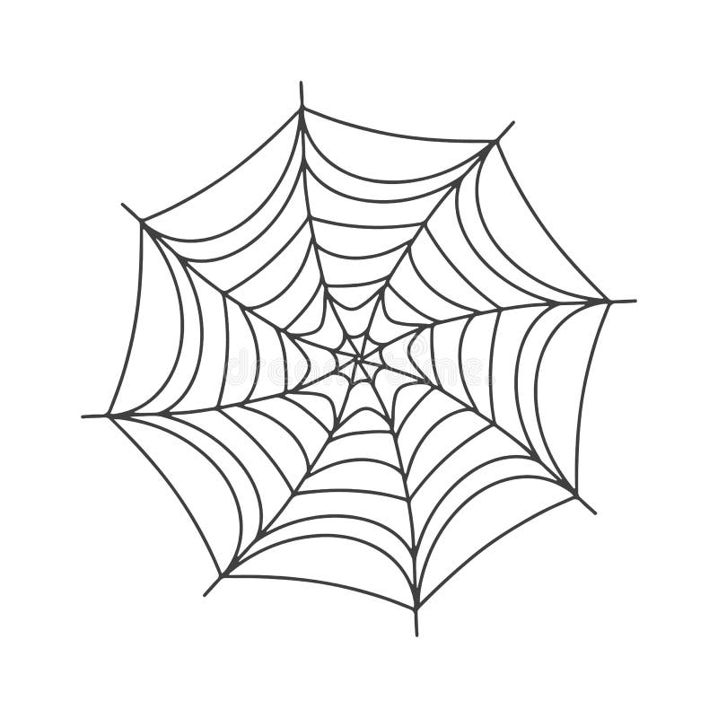 Vector Spider Web Icon on White for Halloween. Stock Vector ...