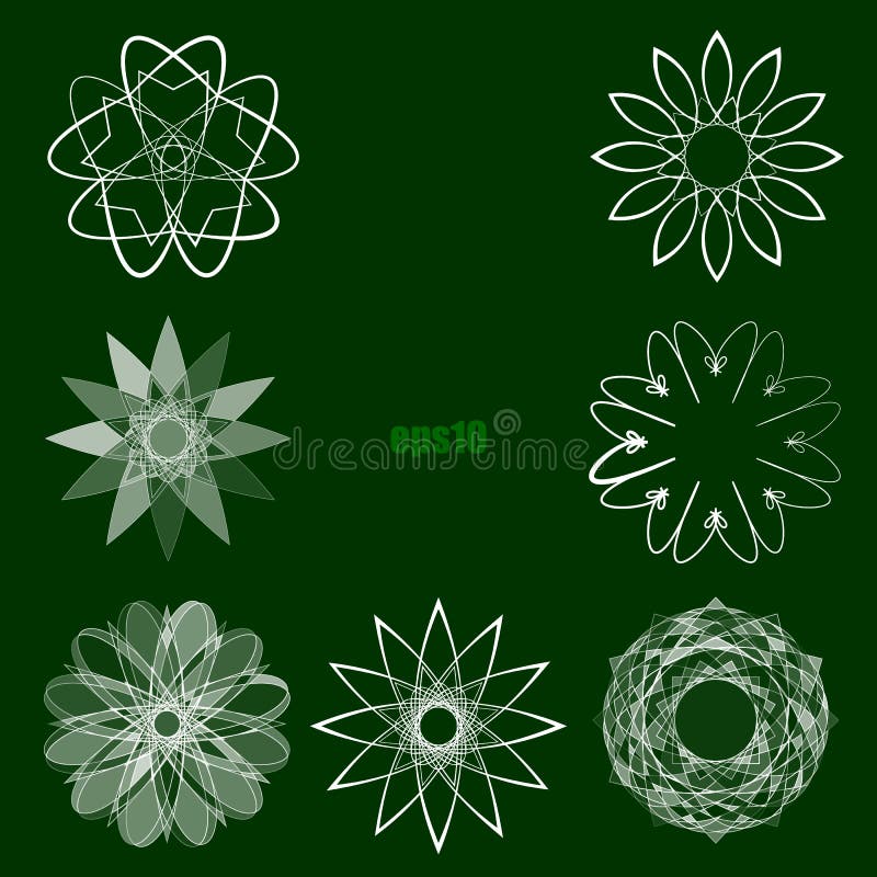 Vector Spirograph Design Elements Stock Illustration - Illustration of ...