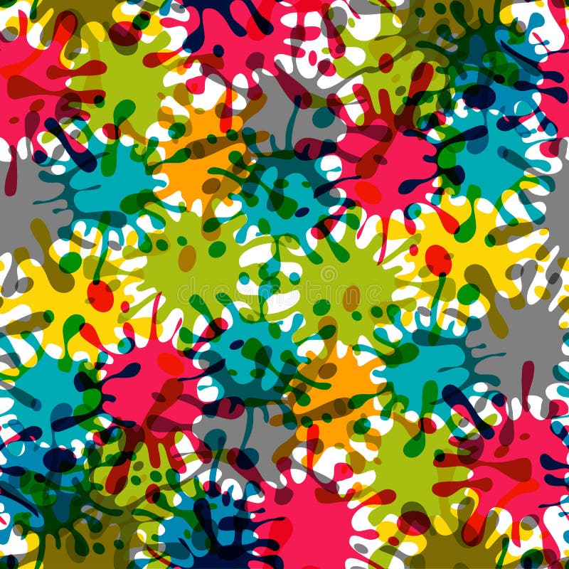 Vector Splash Abstract Seamless Pattern Background Stock Vector ...