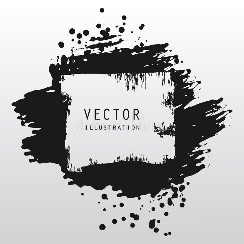 Vector Splats Splashes and Blobs of Black Ink Paint in Different Shapes ...