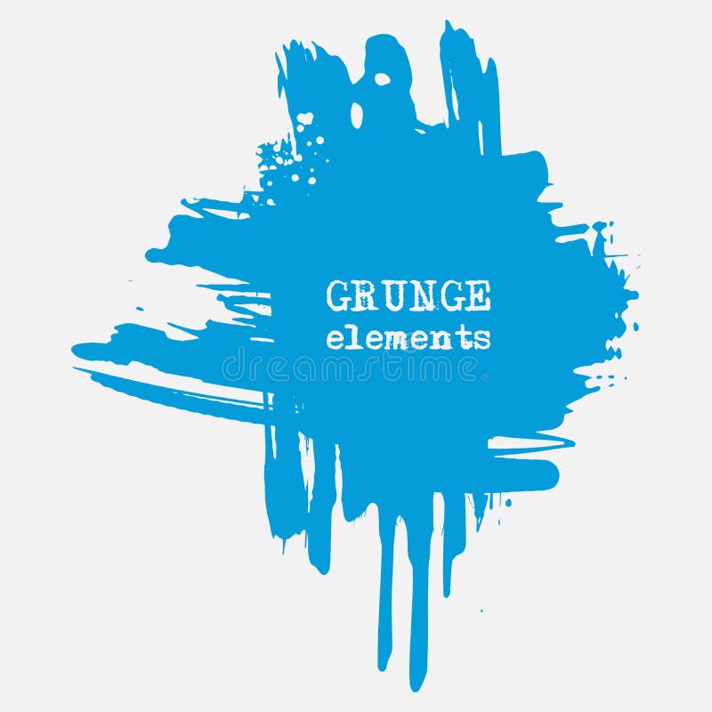 Vector Splats Splashes and Blobs of Blue Ink Paint in Different Shapes ...