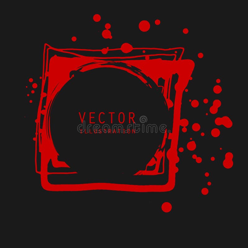 Vector Splats Splashes and Blobs of Red Ink Paint in Different Shapes ...
