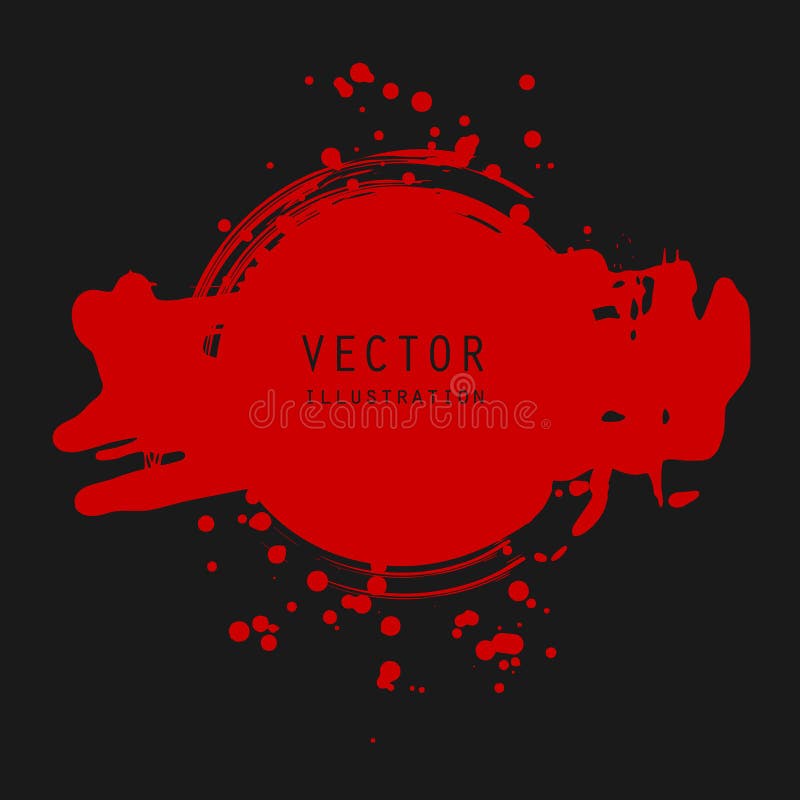 Vector Splats Splashes and Blobs of Red Ink Paint in Different Shapes ...