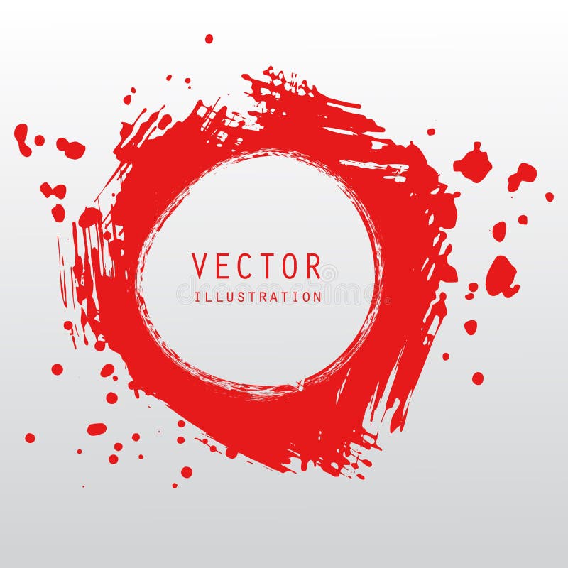 Vector Splats Splashes and Blobs of Red Ink Paint in Different Shapes ...