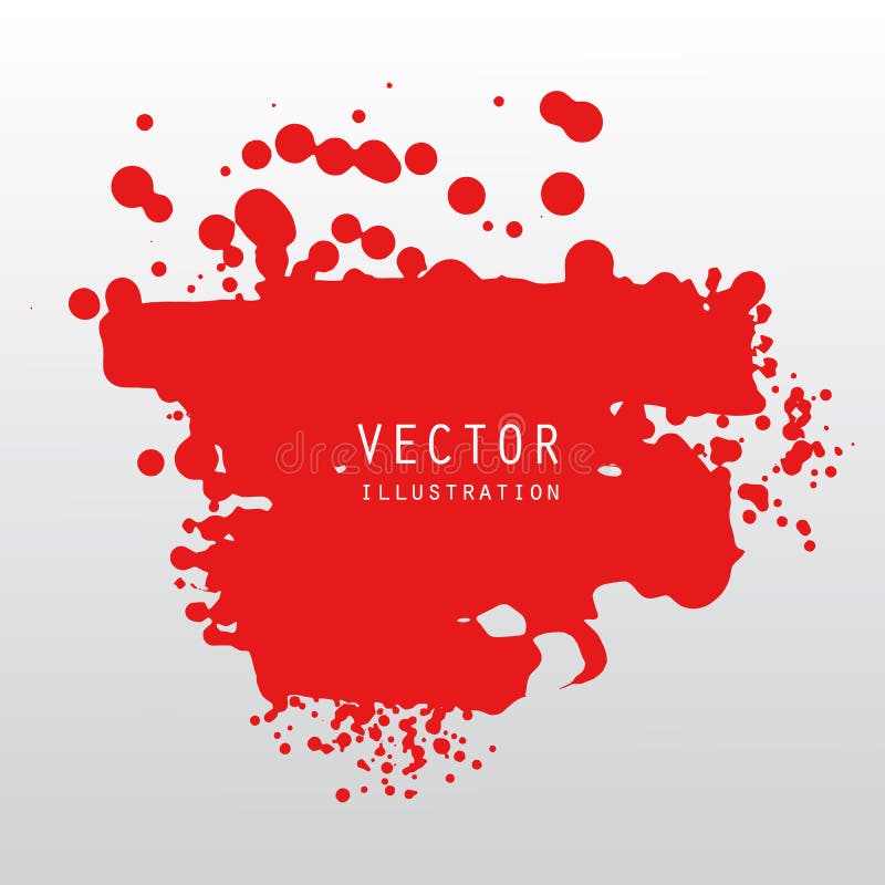 Vector Splats Splashes and Blobs of Red Ink Paint in Different Shapes ...