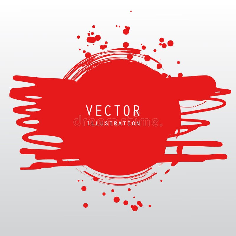 Vector Splats Splashes and Blobs of Red Ink Paint in Different Shapes ...