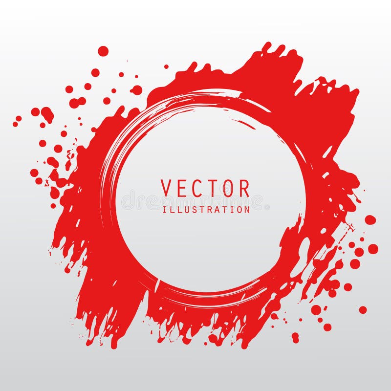 Vector Splats Splashes and Blobs of Red Ink Paint in Different Shapes ...