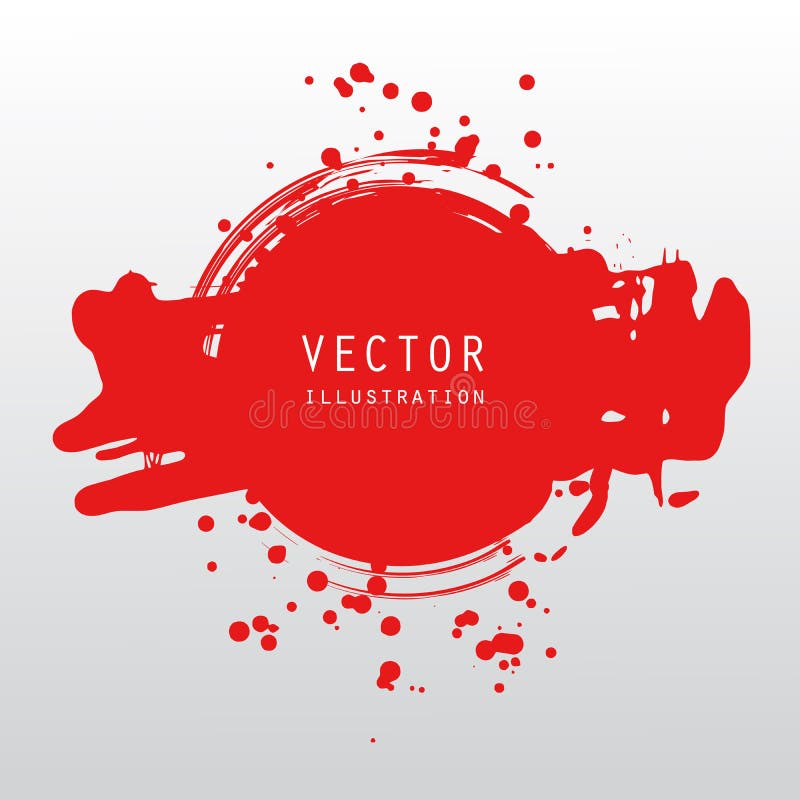Vector Splats Splashes and Blobs of Red Ink Paint in Different Shapes ...