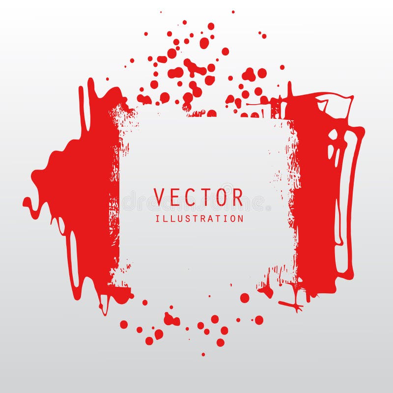 Vector Splats Splashes and Blobs of Red Ink Paint in Different Shapes ...