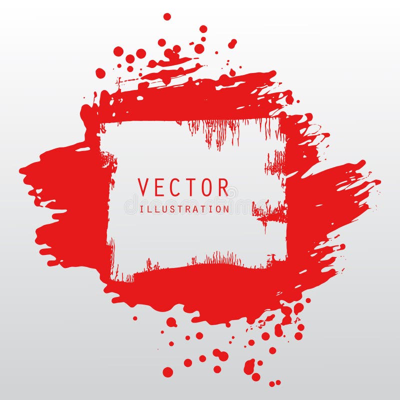 Vector Splats Splashes and Blobs of Red Ink Paint in Different Shapes ...