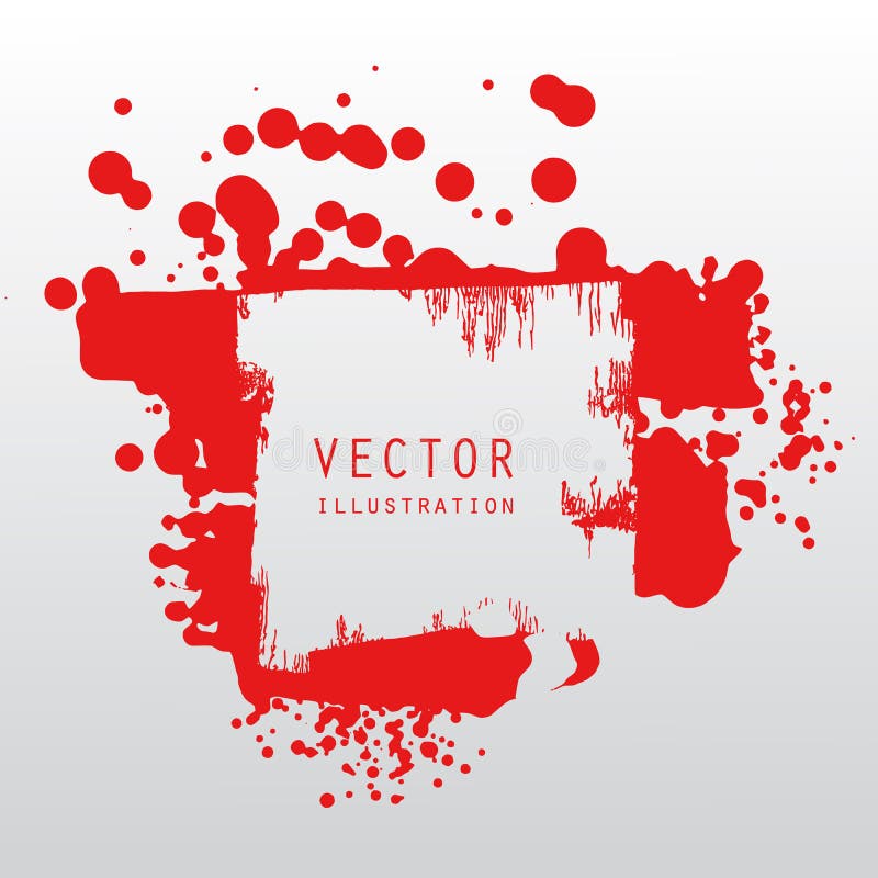 Vector Splats Splashes and Blobs of Red Ink Paint in Different Shapes ...