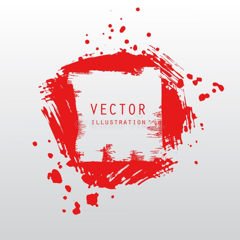 Vector Splats Splashes and Blobs of Red Ink Paint in Different Shapes ...