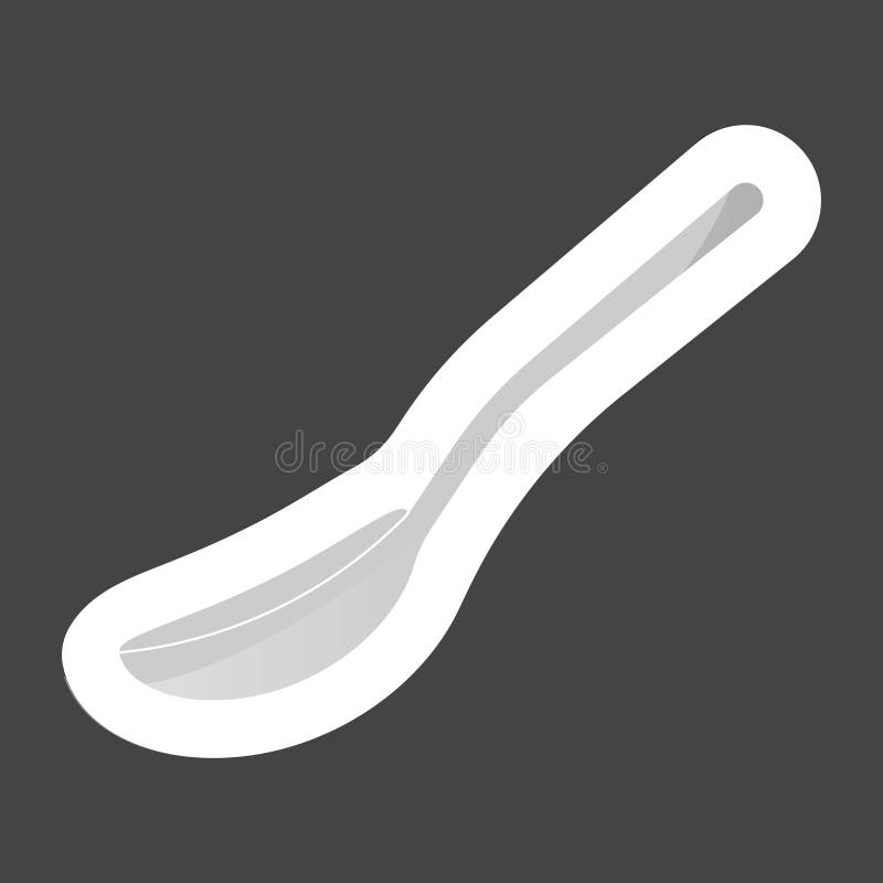 Vector Spoon Icon Colored Sticker. Layers Grouped for Easy Editing ...