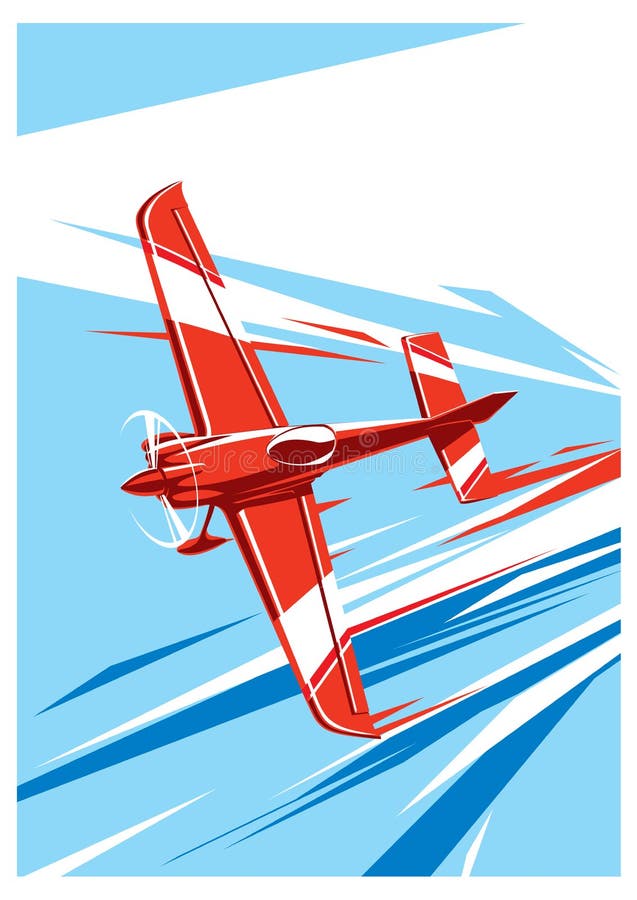 Vector sport plane in fly. stock vector. Illustration of speed - 77004575