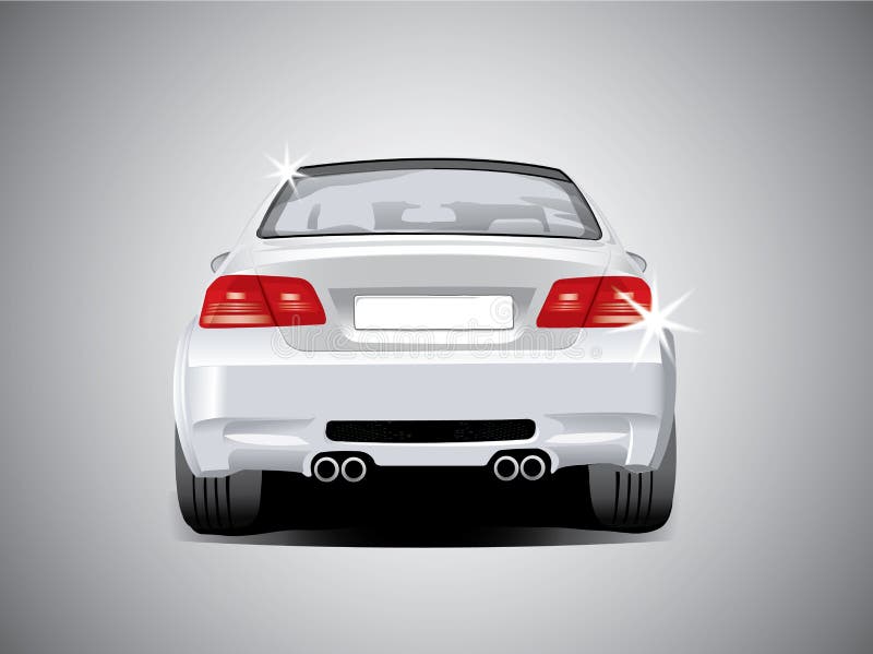 Vector Sports Car - Back View Stock Vector - Illustration of trunk ...
